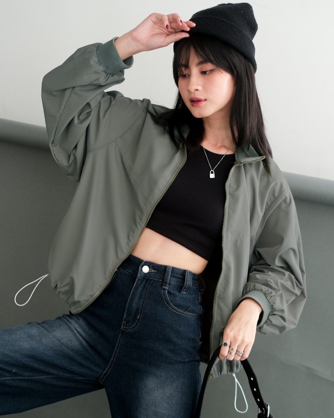 Clea Jacket Kode J014 Sage Green - RUBYLICIOUS