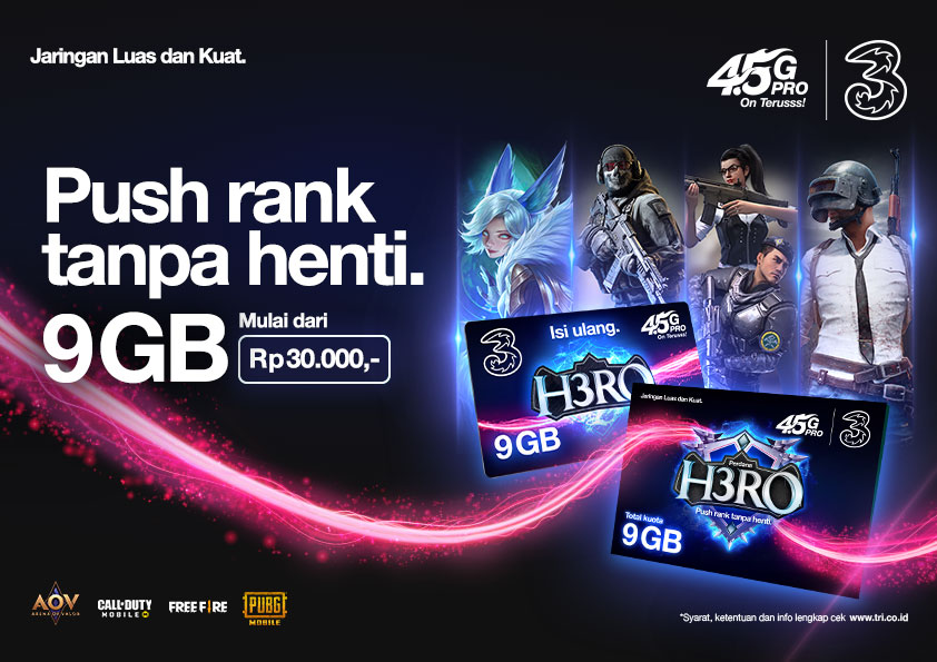 Tri Indonesia Hadirkan Luncurkan Kartu Perdana H3RO Khusus Gaming ...
